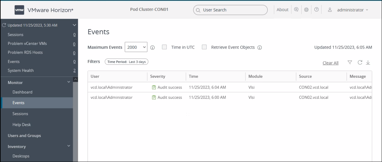 How to configure VMware Horizon 8.11 (2309) Event Database? - vCloudies