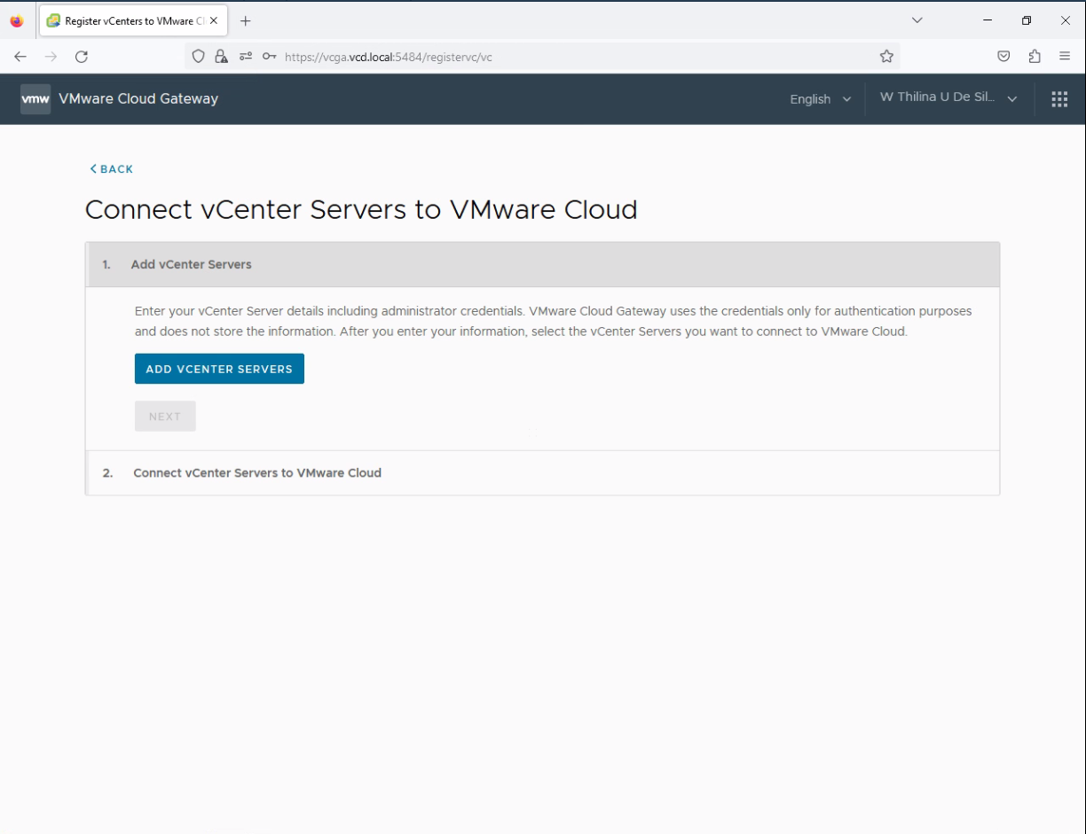 How To Install Vmware Cloud Gateway And Connect Vcenter Servers