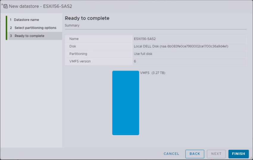 Creating Vmfs Datastore Fails With Failed To Update Disk Partitions For Vmfsdevicesdisks