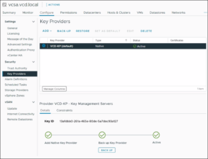 How to configure a vSphere Native Key Provider and use vTPM with VMs ...