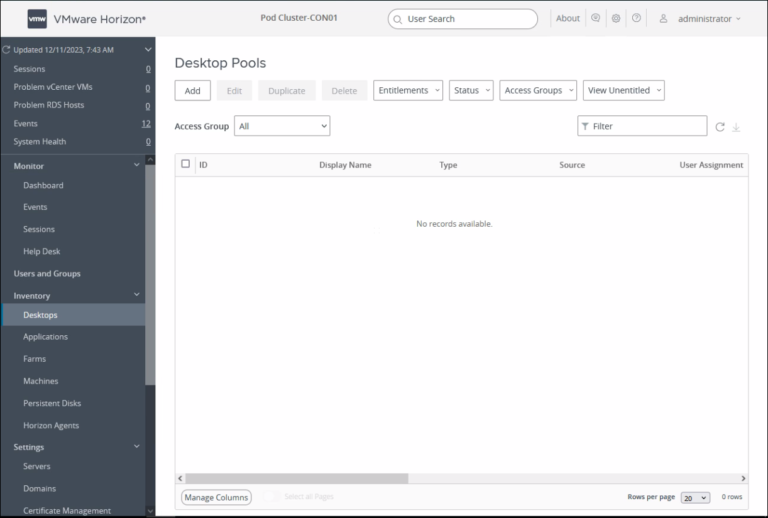 How to create a Desktop pool with Horizon 8.11? - vCloudies