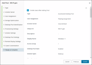 How to create a Desktop pool with Horizon 8.11? - vCloudies